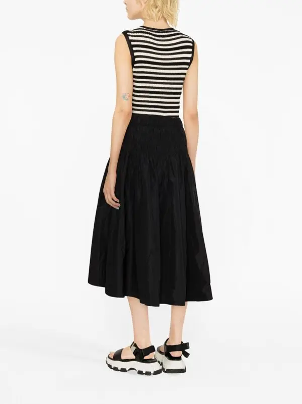 Maje Smocked-waist A-line Skirt