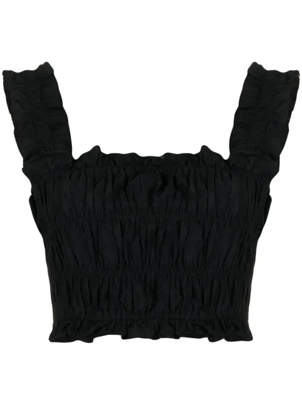 Maje Smocked Cropped Top