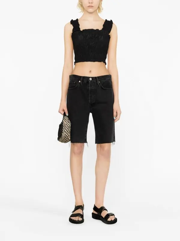 Maje Smocked Cropped Top