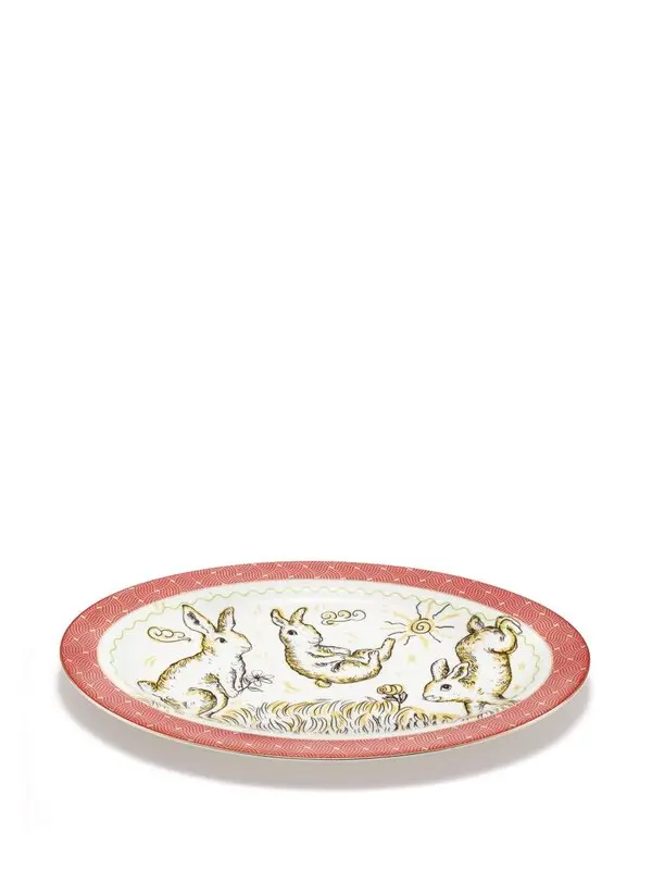 Shanghai Tang X Long Di Rabbit Oval Plate