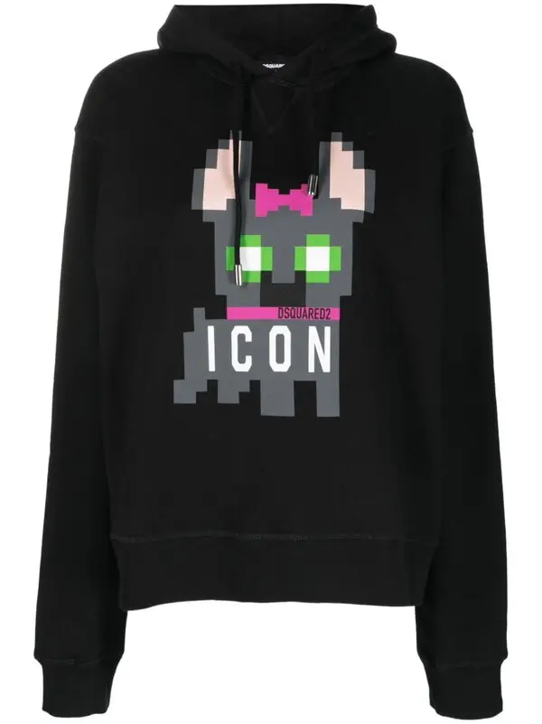 Dsquared2 Icon Hilde Cotton Hoodie - Black