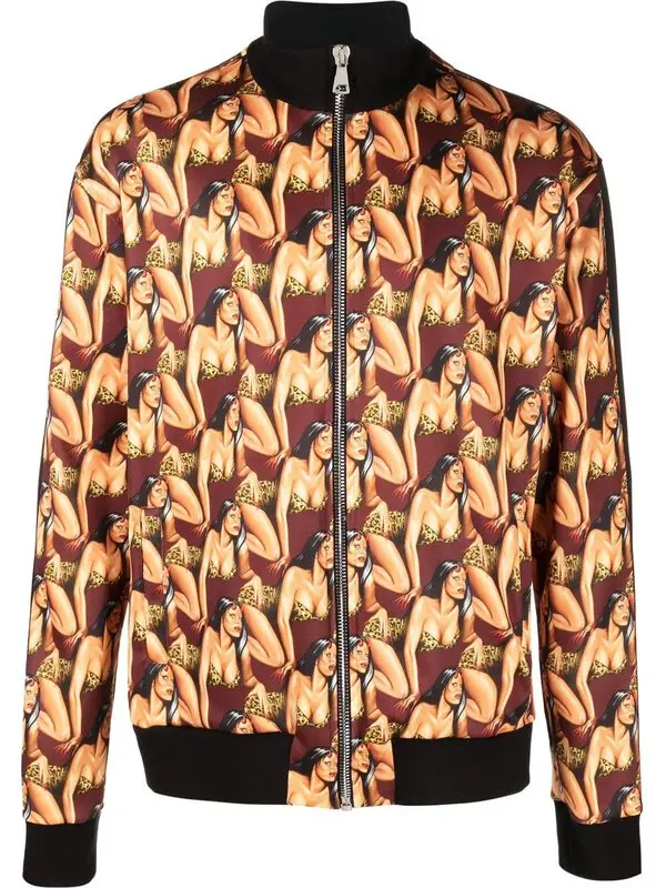 Roberto Cavalli Zip-through Graphic-print Sweatshirt - Red