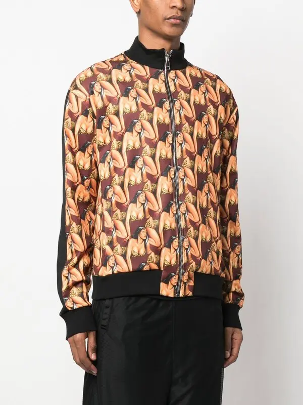 Roberto Cavalli Zip-through Graphic-print Sweatshirt
