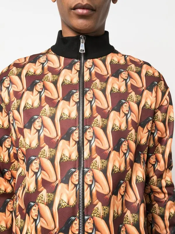 Roberto Cavalli Zip-through Graphic-print Sweatshirt