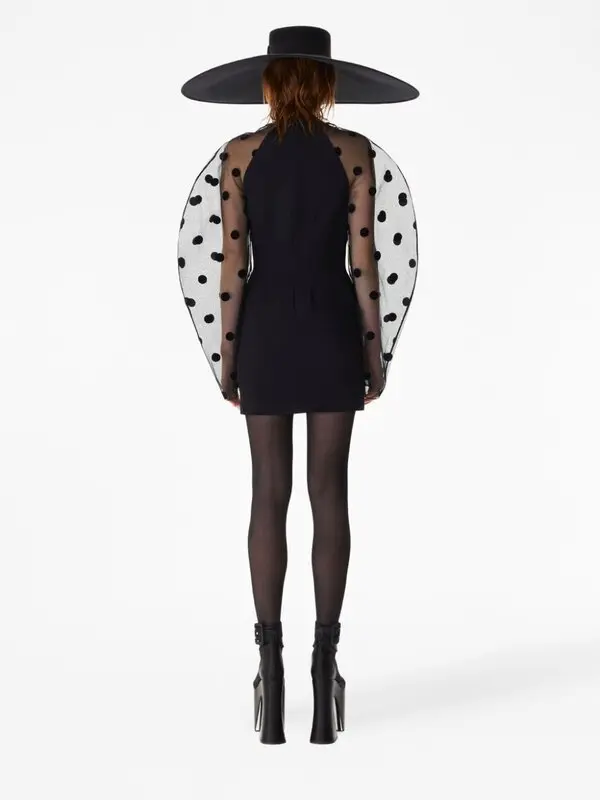 Nina Ricci Long-sleeve Tulle Mini Dress