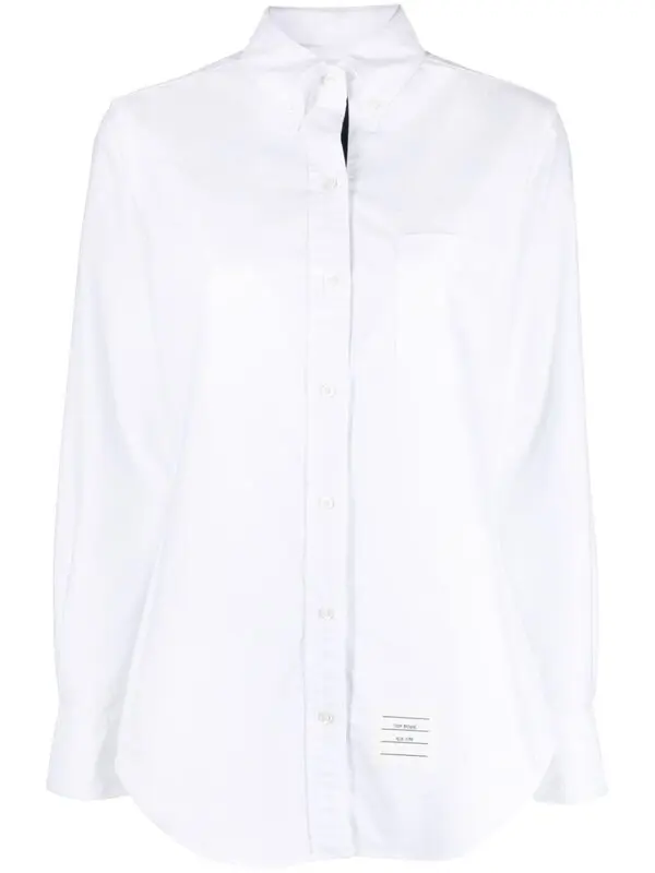 Thom Browne Classic Oxford Shirt With Grosgrain Placket - White