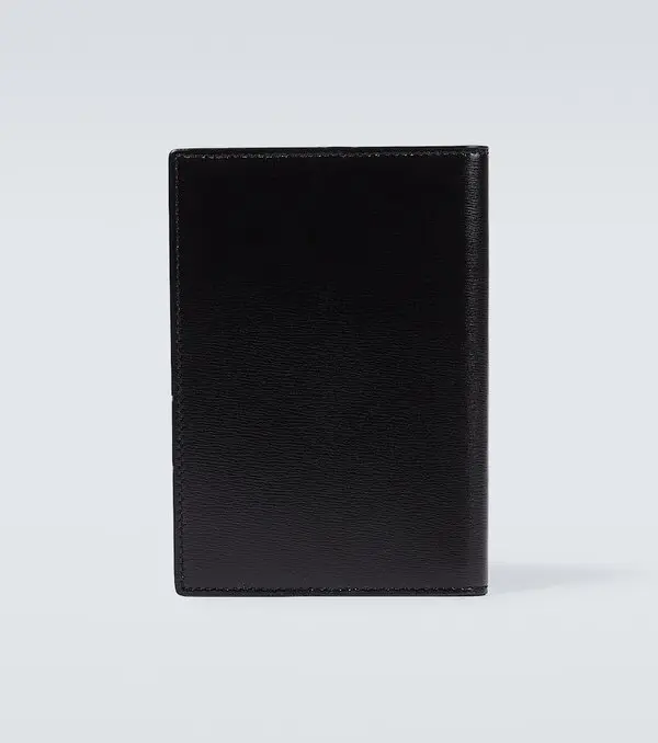 Saint Laurent Tiny Cassandre Leather Passport Holder - Black