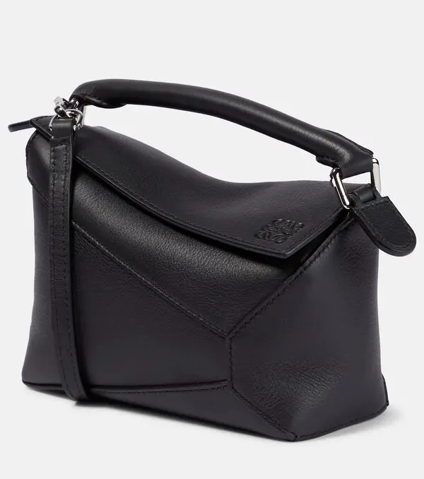 Loewe Puzzle Edge Mini Leather Tote Bag - Black