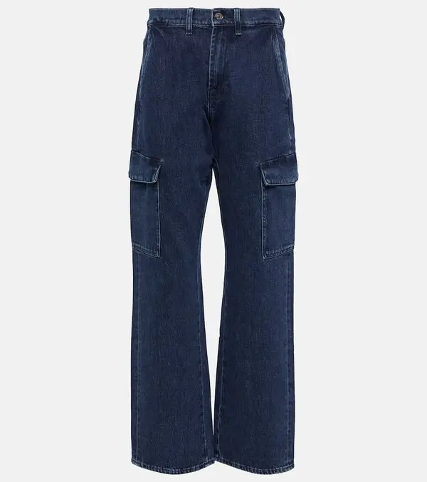 7 For All Mankind Tess Cargo High-rise Straight Jeans - Blue