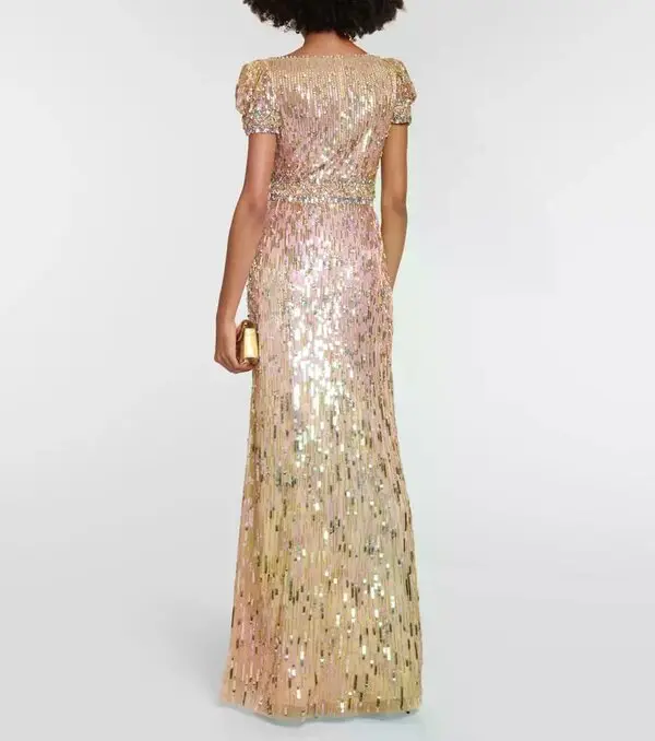 Jenny Packham Embellished Gown - Gold