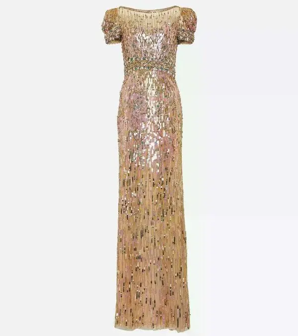 Jenny Packham Embellished Gown - Gold