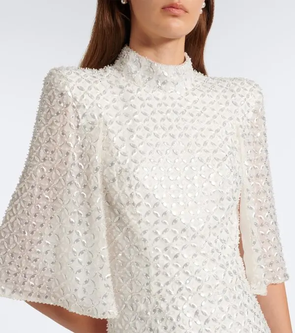 Jenny Packham Embellished Gown - White