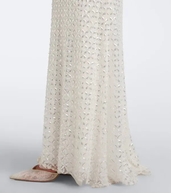 Jenny Packham Embellished Gown - White