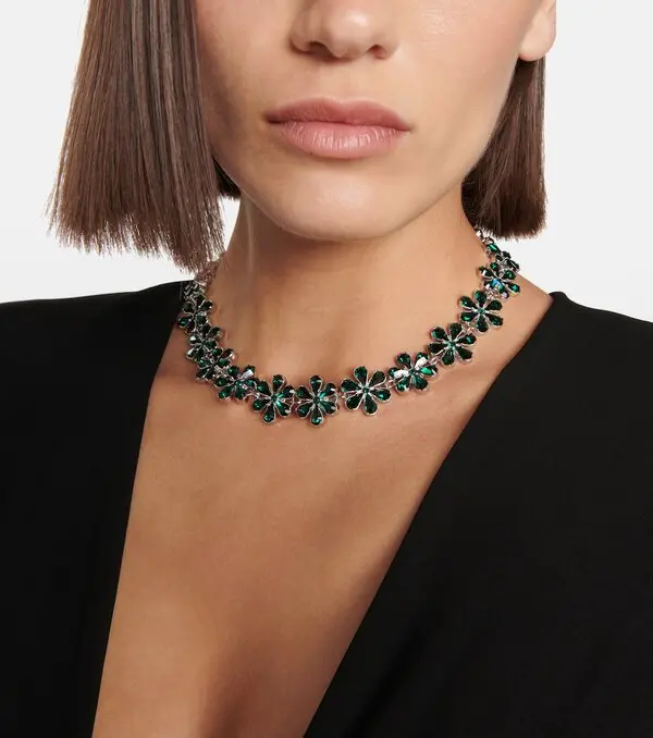 Amina Muaddi Embellished Choker