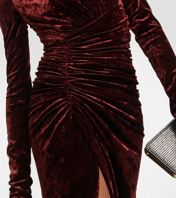 alexandre vauthier red velvet dress Alexandre Vauthier Red Velvet Dress $2300 ALEXANDRE VAUTHIER Bodycon Dress  FR38 US6 Ruched Wrap Effect