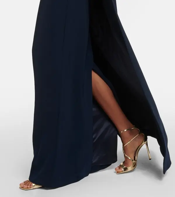 Jenny Packham Embellished Cape Crêpe Gown