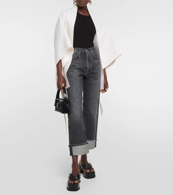 AGOLDE Fran Mid-rise Straight Jeans - Black