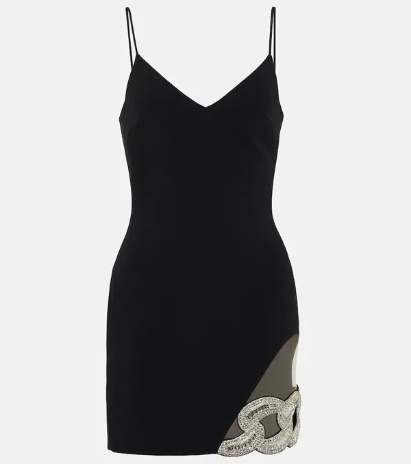 David Koma Chain-embellished Minidress - Black