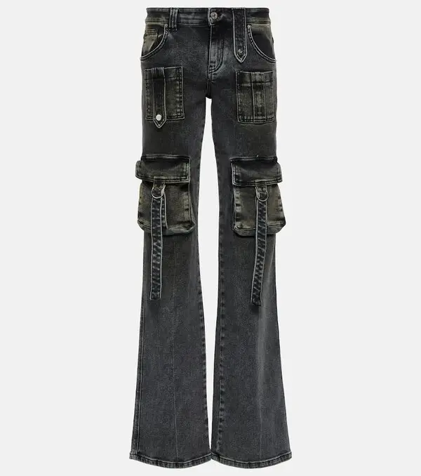 Blumarine Low-rise Cargo Pants - Black