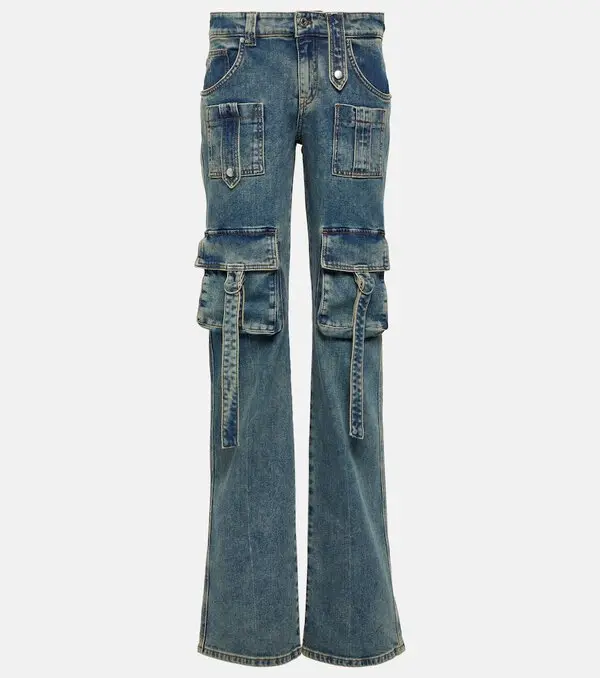 Blumarine Low-rise Cargo Pants - Blue