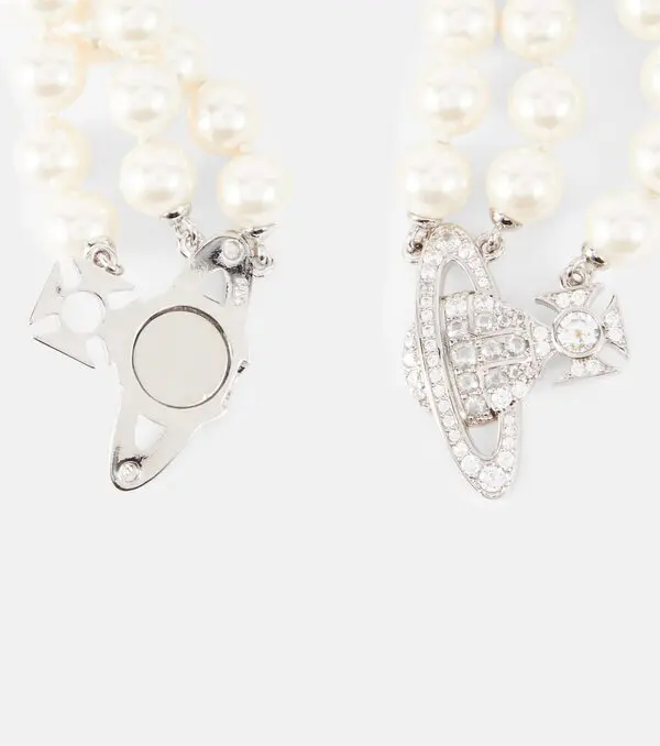 VIVIENNE WESTWOOD Graziella Embellished Faux Pearl Bracelet - Silver