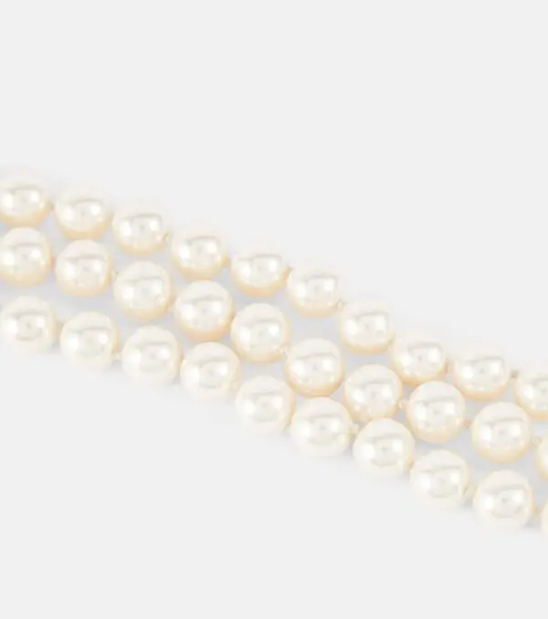 VIVIENNE WESTWOOD Graziella Embellished Faux Pearl Bracelet - Silver