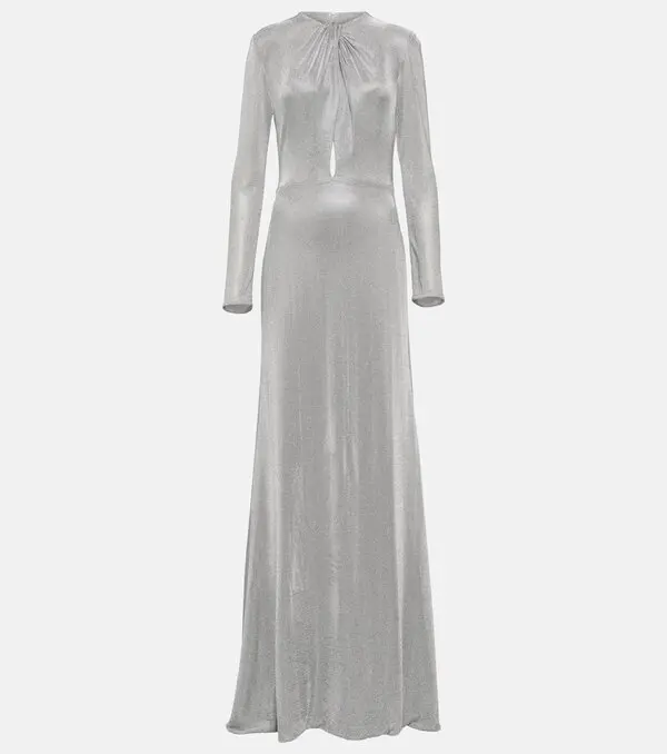 Costarellos Cutout Gown - Silver