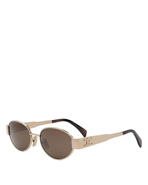 Celine Triomphe Metal Round Sunglasses - Gold/brown