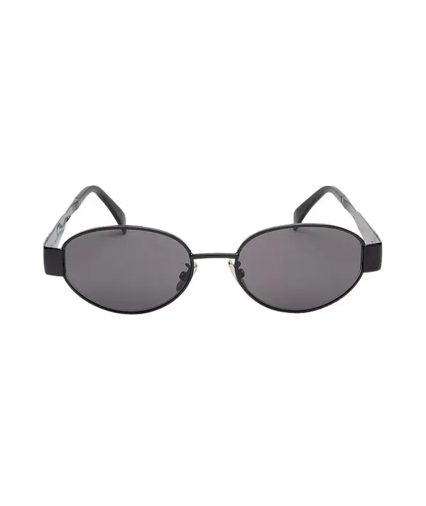Celine Triomphe Metal Round Sunglasses - Sblk/smk