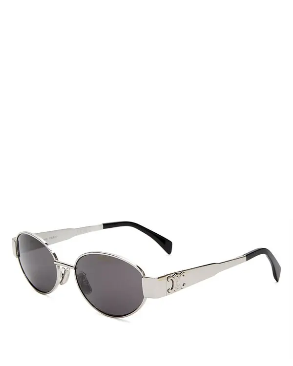 Celine Triomphe Metal Round Sunglasses - Silver/gray Solid