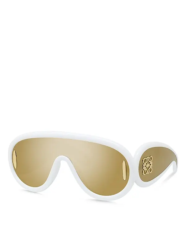 Loewe Anagram Paula's Ibiza Mask Sunglasses, 134mm - White/gold Mirrored Solid