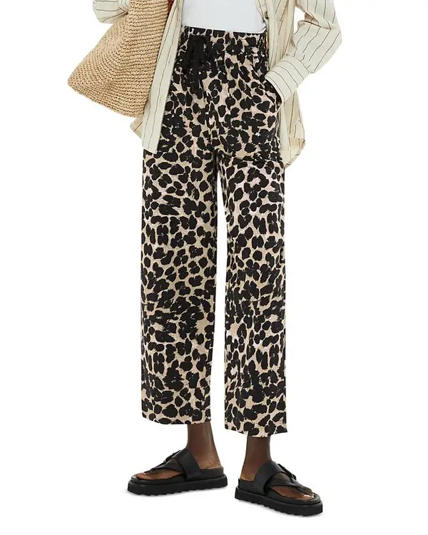 Whistles Drawstring Pants - Leopard Print