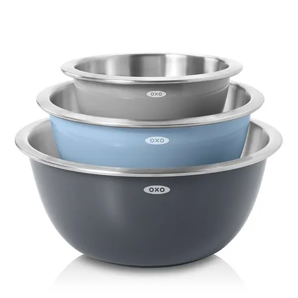 OXO Insulated Stainless Steel Mixing Bowls - Gray/blue