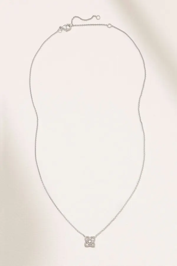 DE BEERS LONDON 18k White Diamond Necklace