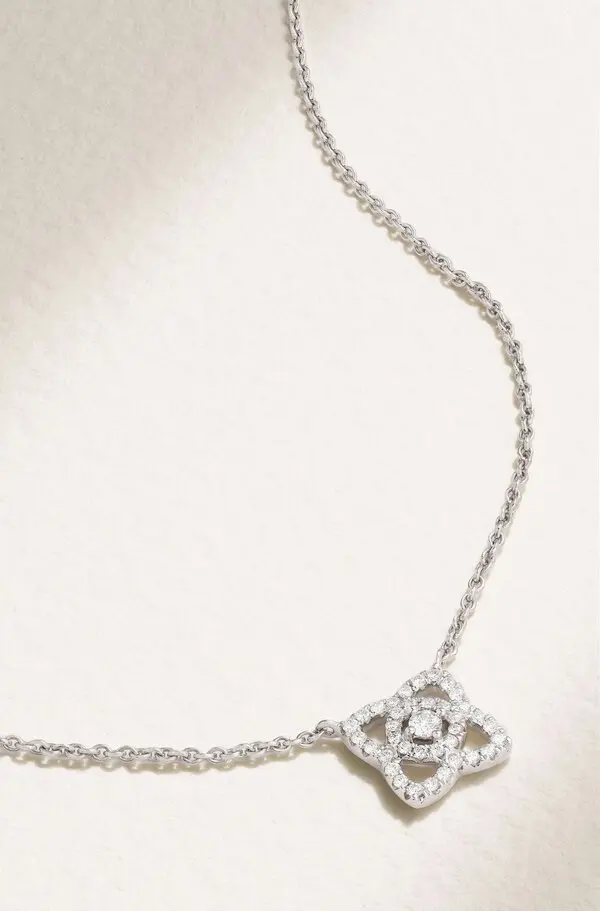 DE BEERS LONDON 18k White Diamond Necklace