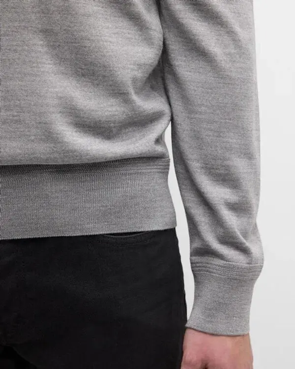 TOM FORD Merino Wool V-neck Sweater - Light Grey