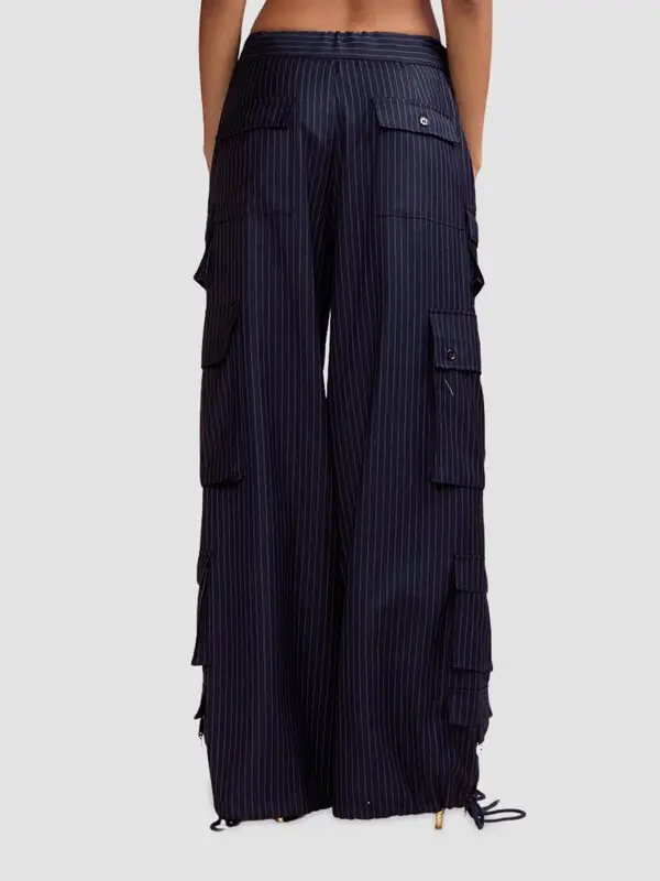 Cynthia Rowley Pinstriped Cargo Pants