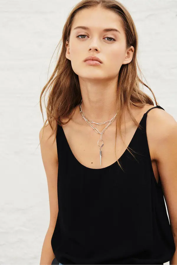 Ba&sh Naomie Chain Necklace - Gray