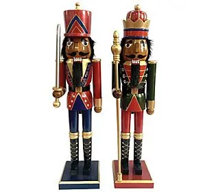 SANTA'S WORKSHOP 24' Black King & Guard Nutcrac Ker, Set Of 2 - One-color