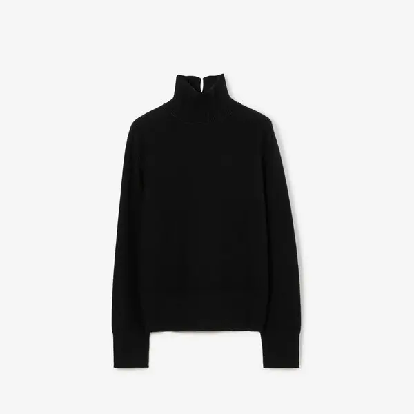 Burberry Wool Cashmere Rib-knit Sweater - Black
