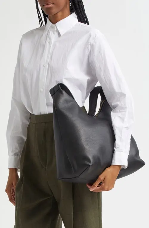 MANSUR GAVRIEL Maxi Candy Leather Hobo Bag - Black