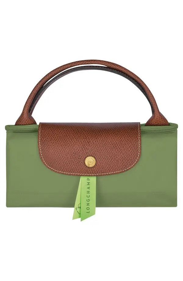 Longchamp Large Le Pliage Green Recycled Canvas Travel Bag