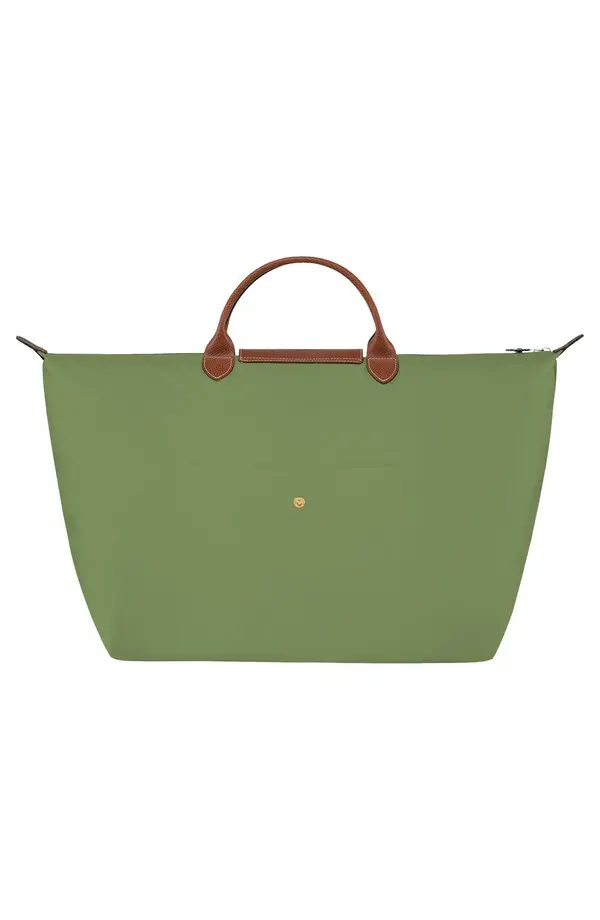 Longchamp Large Le Pliage Green Recycled Canvas Travel Bag