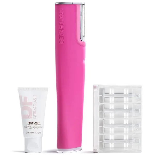 DERMAFLASH Luxe+ Advanced Sonic Dermaplaning And Peach Fuzz Removal - Pop Pink