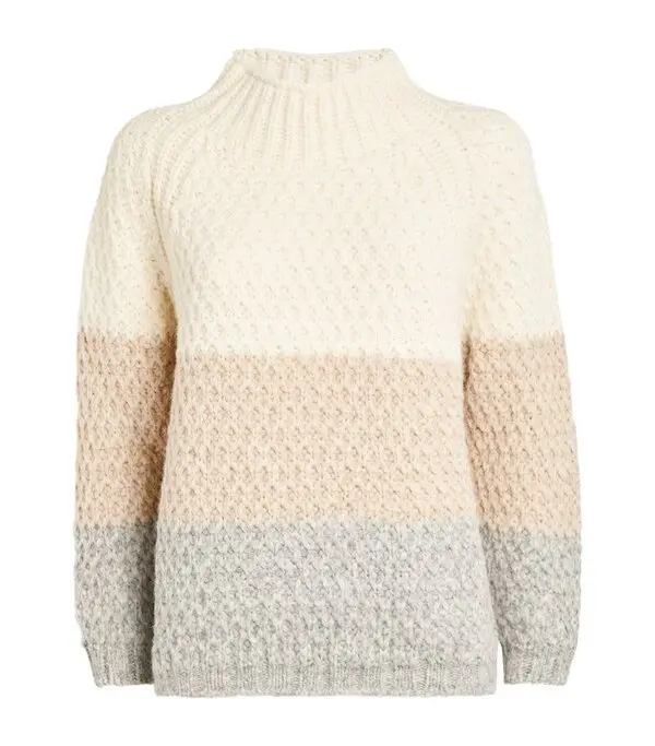 Eleventy Alpaca-wool Striped Sweater