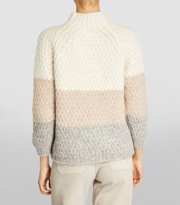 Eleventy Alpaca-wool Striped Sweater