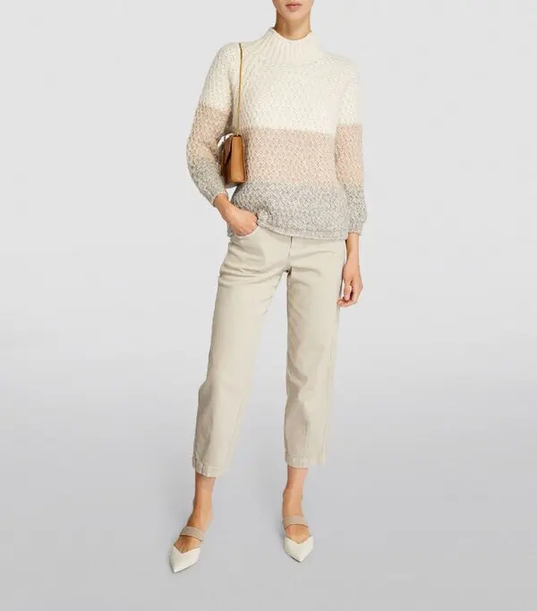 Eleventy Alpaca-wool Striped Sweater