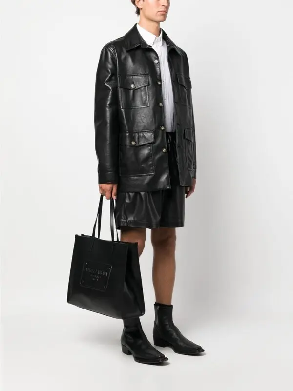 Dolce & Gabbana Logo-embossed Leather Tote Bag - Black