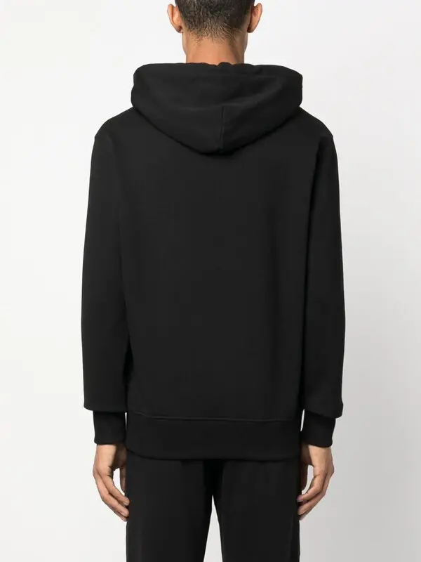 Versace Logo-print Cotton Hoodie - Black