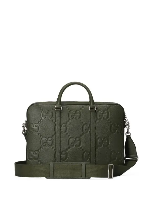 Gucci Jumbo Gg Leather Briefcase - Green | Editorialist